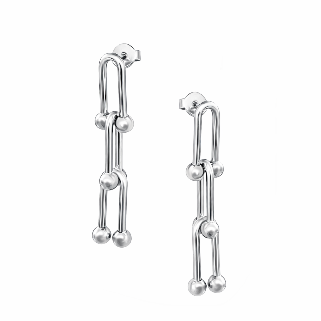 Florence Silver Hardware Chain Earrings | Waterproof Jewelry – Mai Désirée