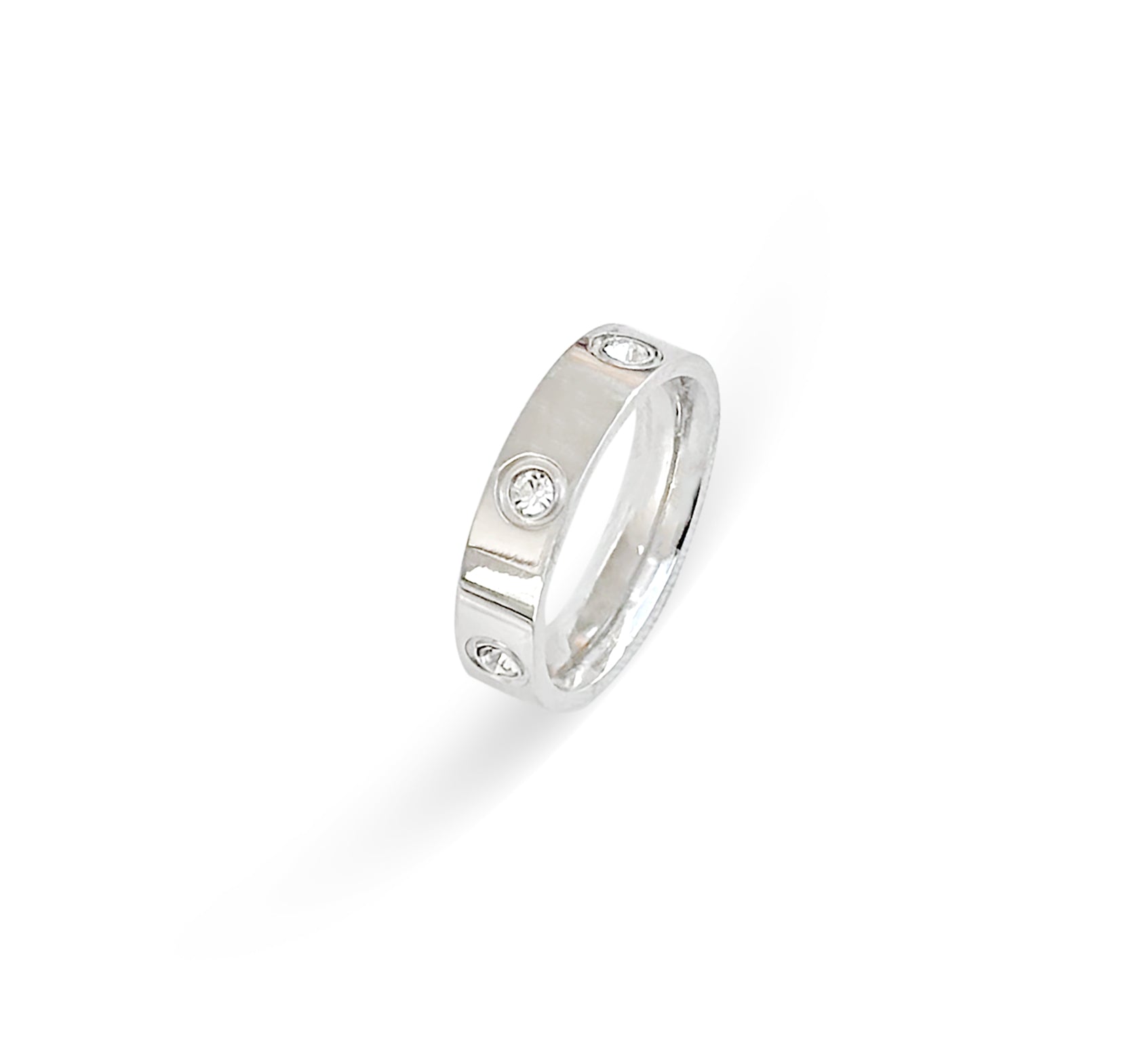 Carrie Silver Pave Stackable Ring - Waterproof Ring